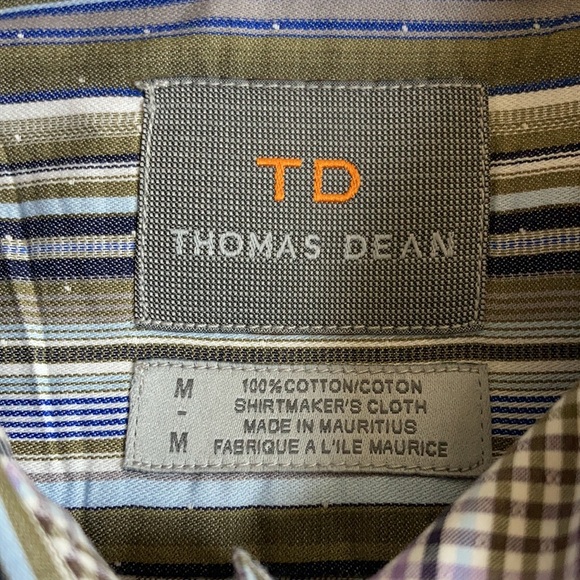 Thomas Dean | Shirts | Thomas Dean Striped Shirt With Contrasting Cuffs ...